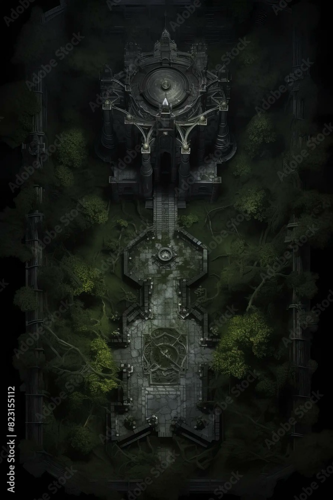 DnD Battlemap Forest Temple - Tranquil sanctuary surrounded by trees ...