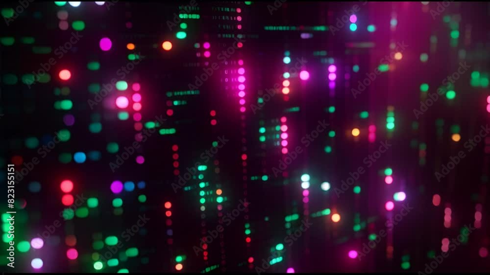 Motion Abstract Binary Decimal Statistics Monitor Display Futuristic ...