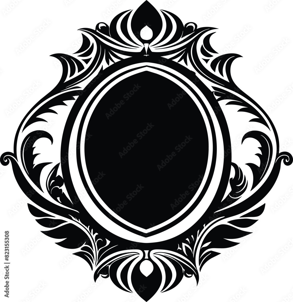 Mirror Line Art Black Silhouette Vector,silhouette, line art, black ...
