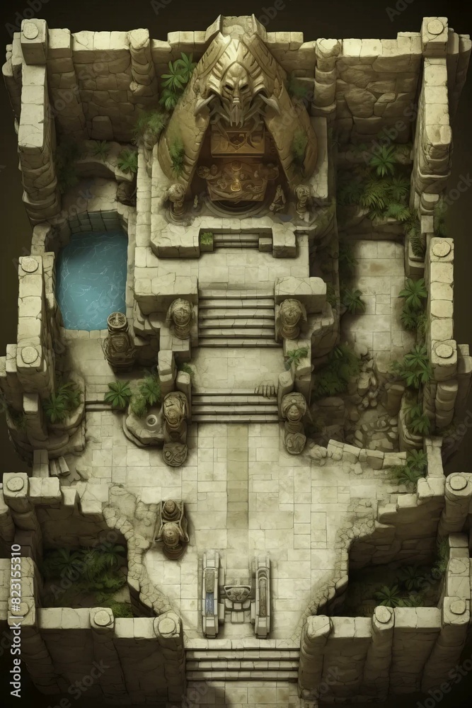 DnD Battlemap Sphinx Sanctuary Entrance - Vivid Egypt-themed Art. Stock ...