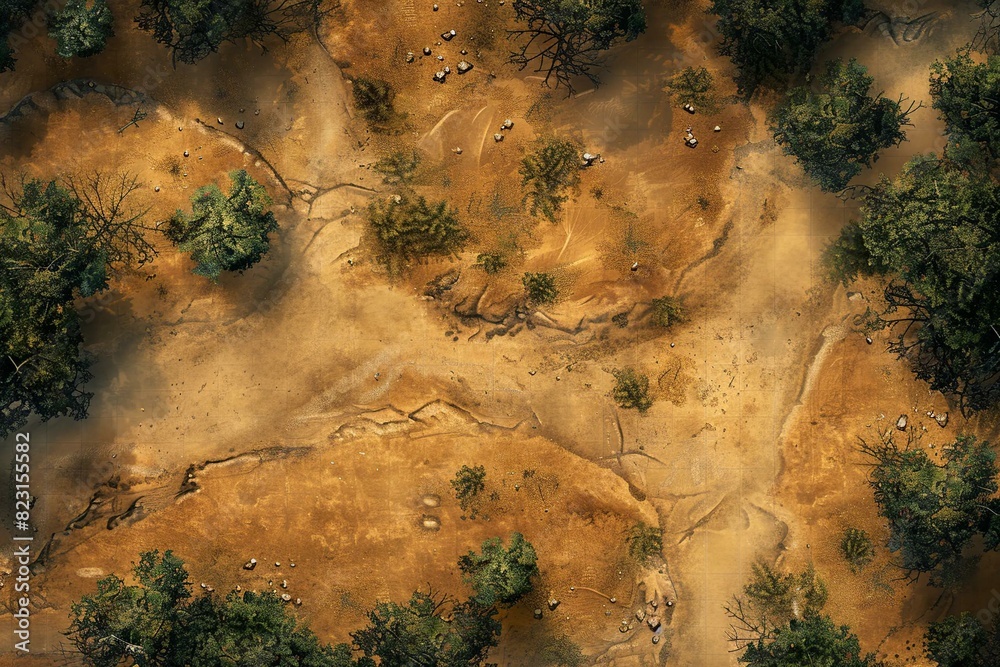 ภาพประกอบสต็อก DnD Battlemap Thunder Plains Battlemap - A detailed map for tabletop gaming. ภาพ ...