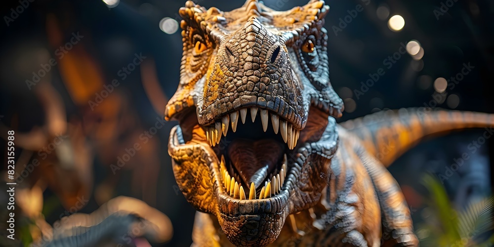 Realistic TRex statue symbolizing power and dominance in ancient times ...