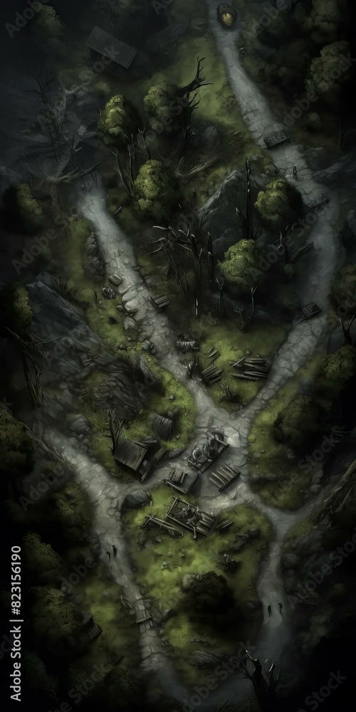 DnD Battlemap Werewolves in Dark Woods - An eerie forest setting with ...