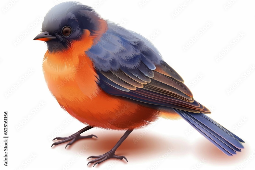 Bird icon isolated, color birds illustration, realistic style animal ...