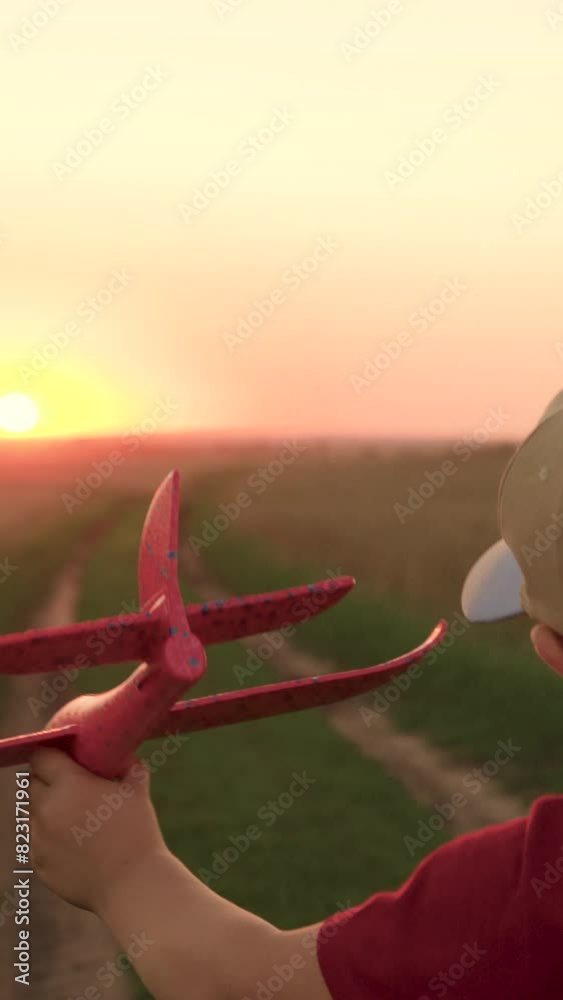 hands boy child kid airplane background setting sun. Child Kid runs ... hands boy child kid airplane background setting sun. Child Kid runs ...