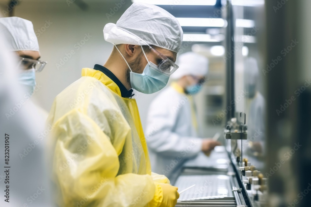 food and beverage factory male production line operator working at ...