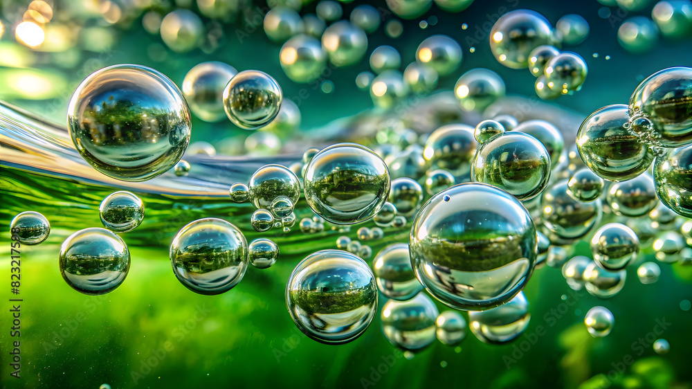 Gas Bubbles on Water Surface: Worm's-Eye View with Crystal Clear ...