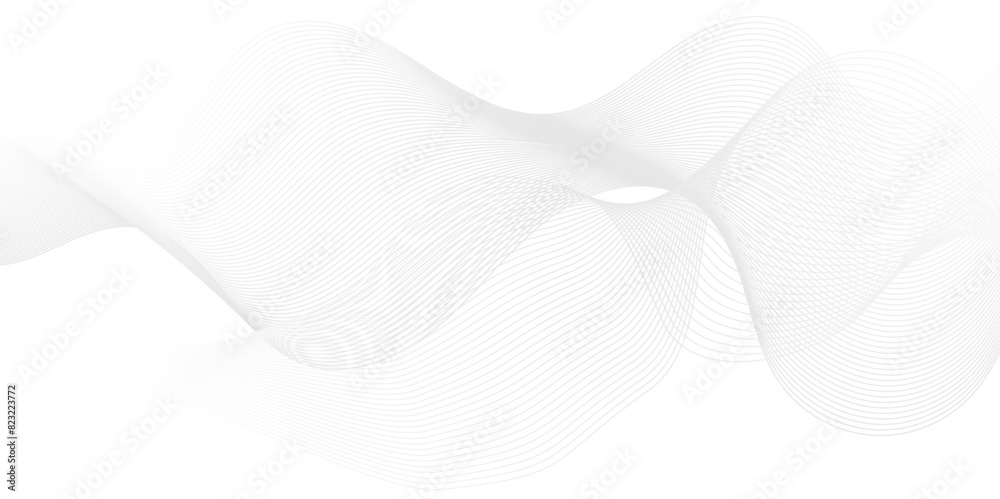 Vector abstract white digital blend wave lines technology background ...