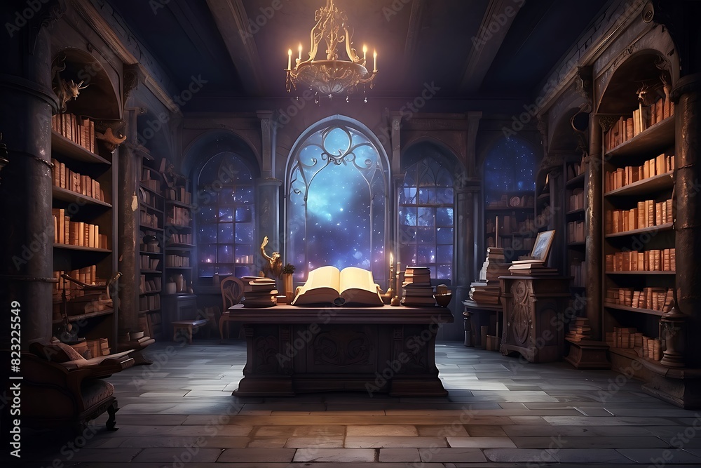 Inside the room of the sorcerers A user of magical magic who stores ...
