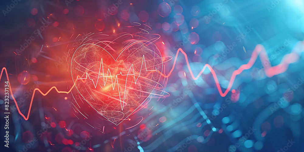 Medical ECG heart rate symbol for emergency monitoring. Emergency ...