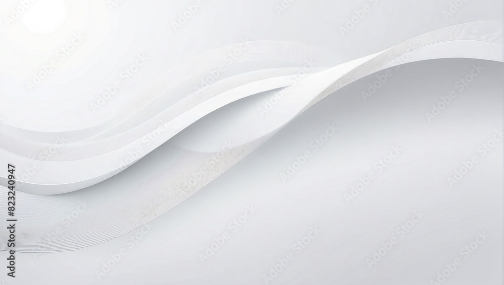 Abstract white wave lines background with copy space. Smooth elegant ...