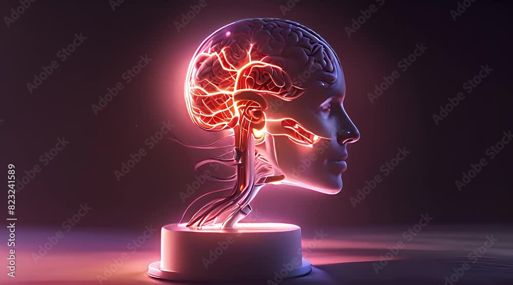 3d mockup of the electrical connections between neurons in the human ...