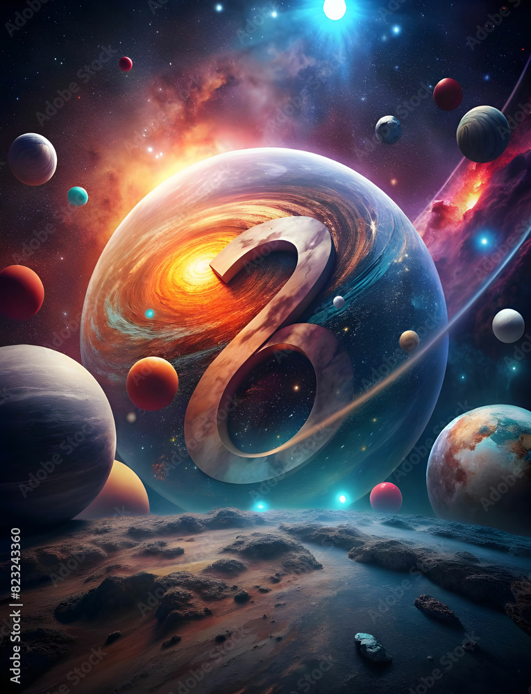 6k desktop wallpaper of space galaxy planets Stock Illustration | Adobe ...