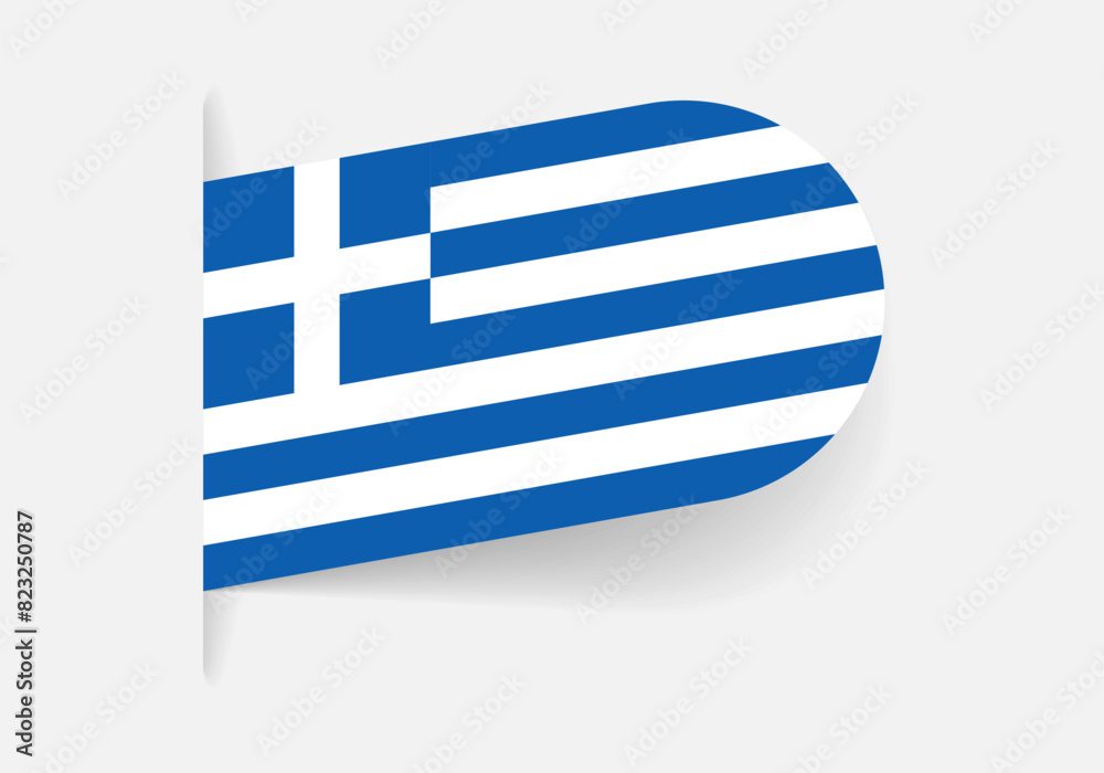 Greece flag icon, logo or tag. Greek national symbol banner. Vector ...