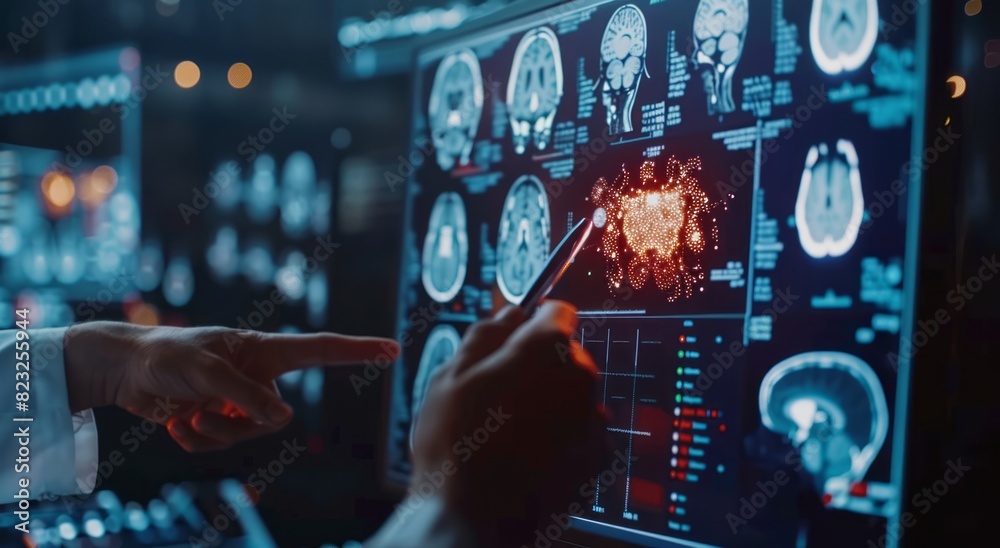 A doctor is using an AI system to view medical images of head x-rays ...