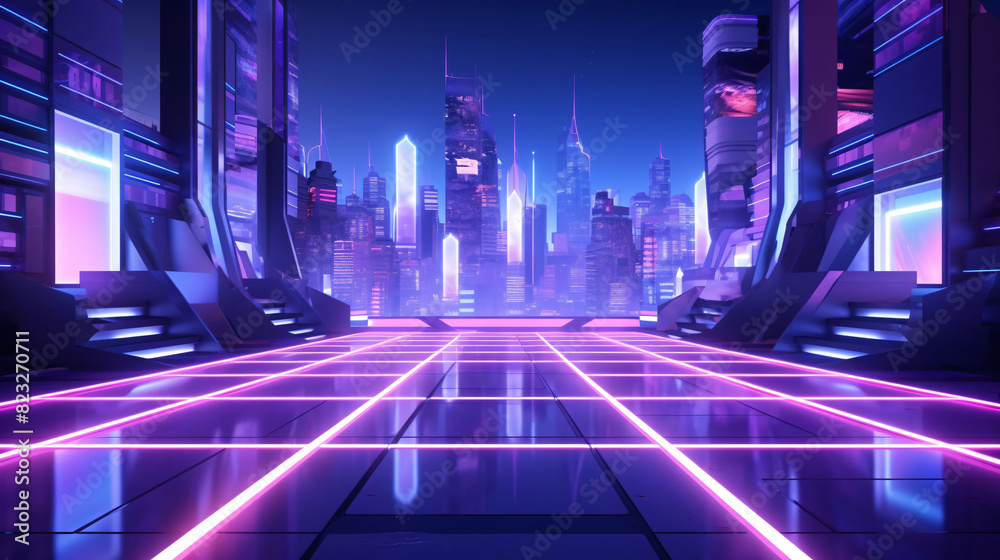 Cyberpunk city night scene, abstract technology city future PPT poster ...
