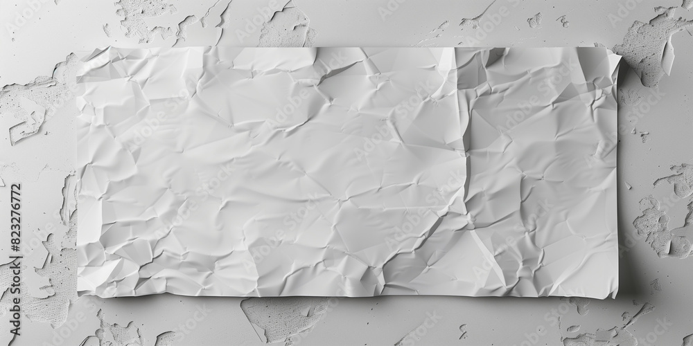 Wrinkled White Paper Poster Template. A high-resolution image of a ...