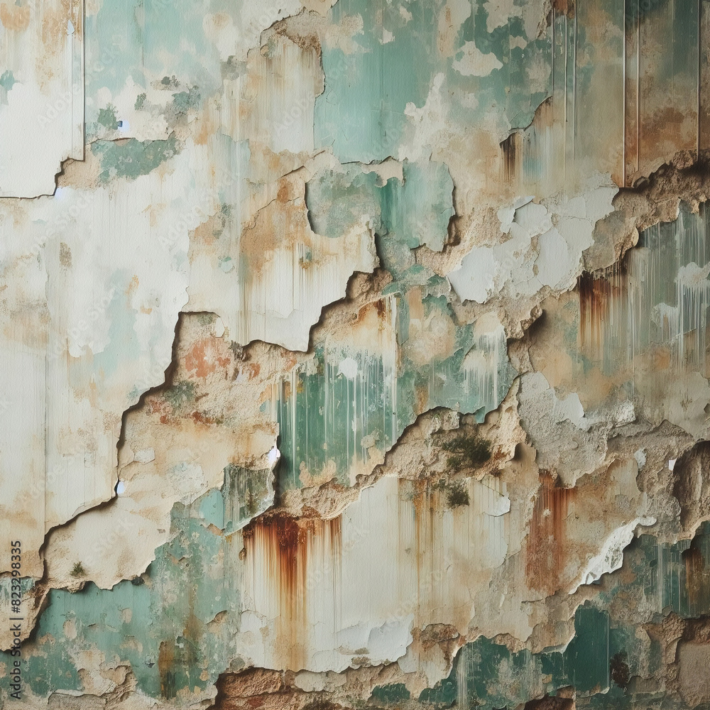 sfondo texture grunge di muro urbano rovinato decadente color verde ...