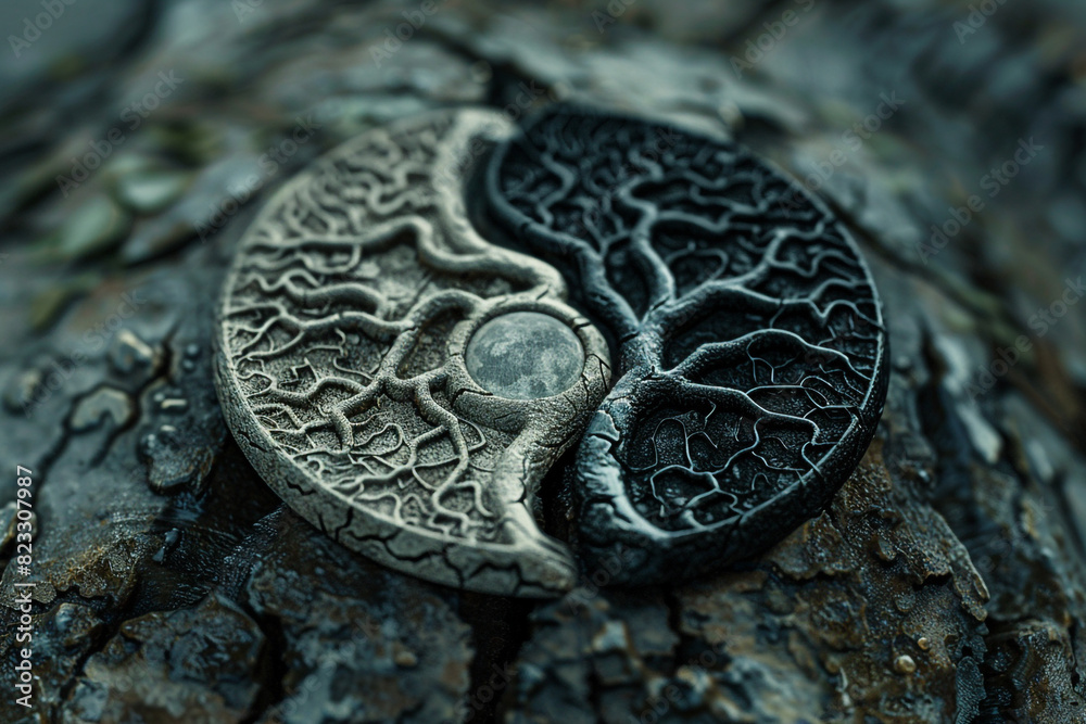 Ying yang concept of balance Yggdrasil tree of life norse mythology ...