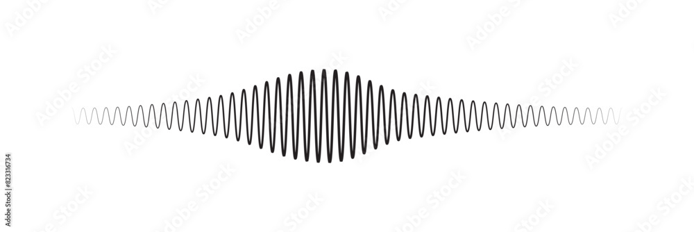 Set of radio Wave icon. Monochrome simple sound wave on transparent ...