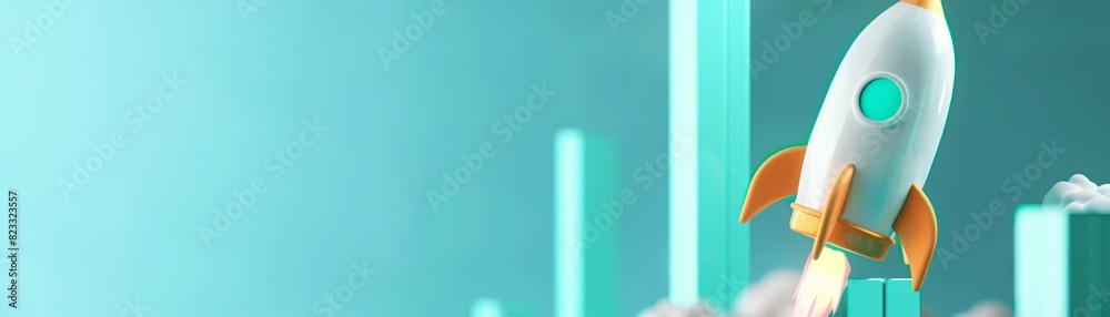 3D upward trend line with a trophy vibrant flat clear background free ...