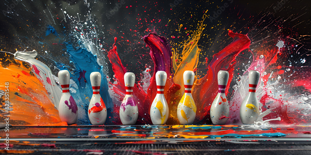 Bowling Pins Scattered Sports wallpaper with a bowling strike, Flashy ...