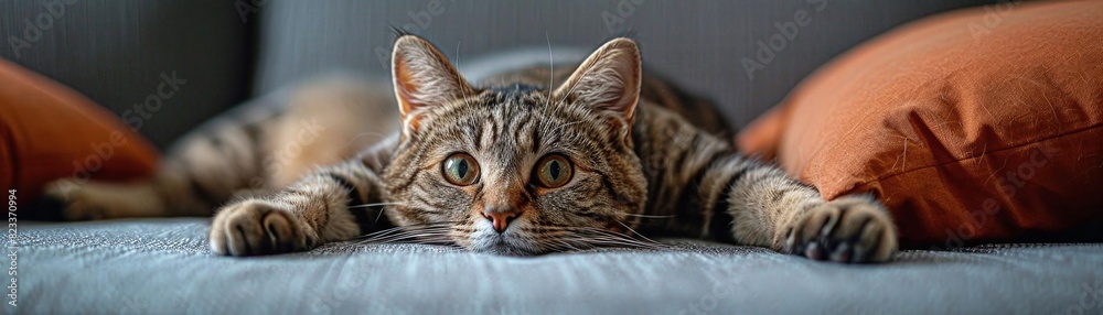 Imagine a cat feeling adventurous, venturing onto a new piece of ...