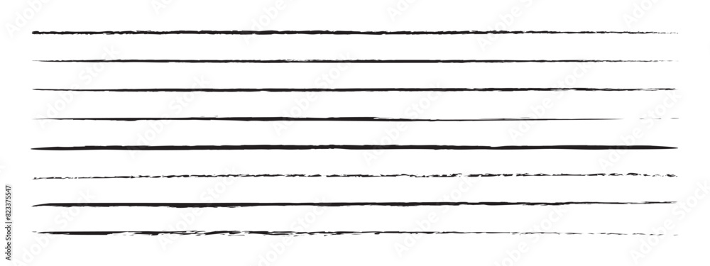 Line underline. Set strike lines black color isolated on white ...