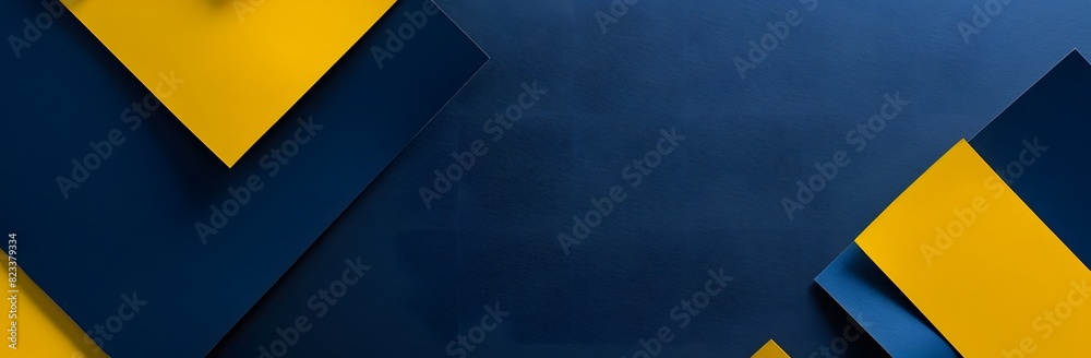 Abstract Blue Background with Yellow and Dark Blue Geometric Shapes ...