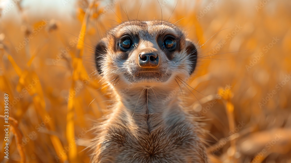 the sundrenched savannahs of Tanzania a playful meerkat named Simba ...