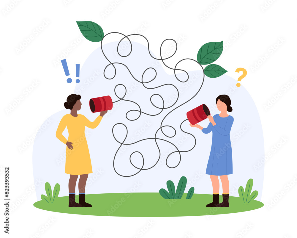 Bad business communication, misunderstanding barrier and discussion ...