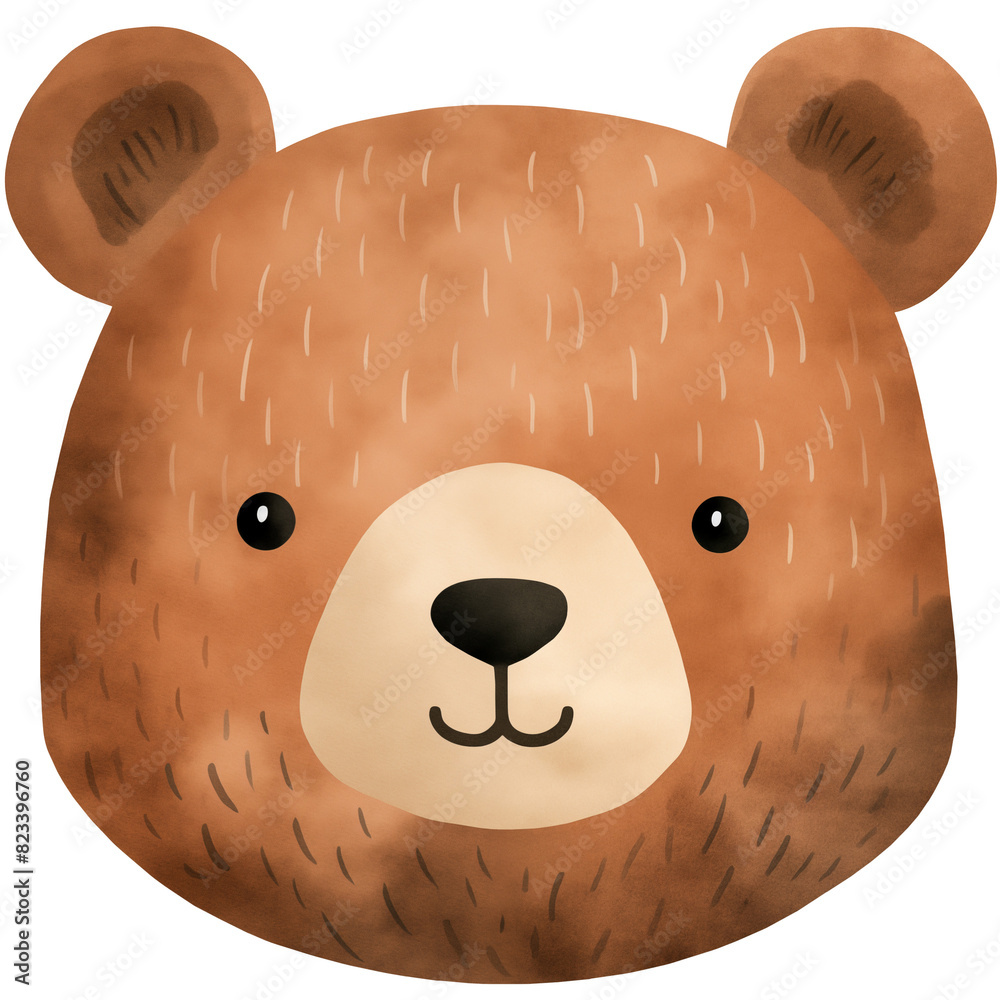 Bear clipart. Watercolor bear face clipart. Cute bear head png in ...