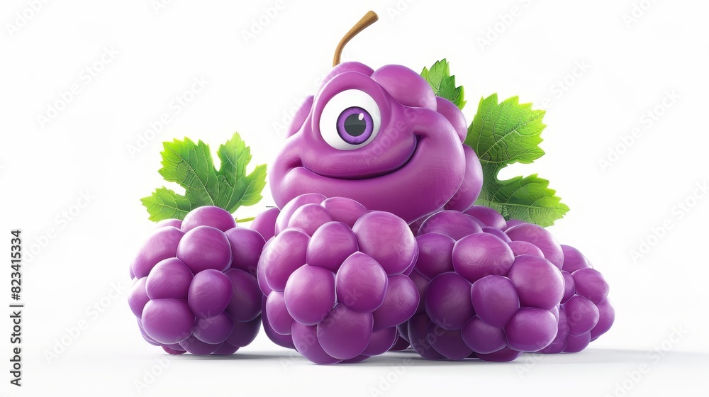 Cartoon character with eyes on a white background in 3D of a cluster of ...