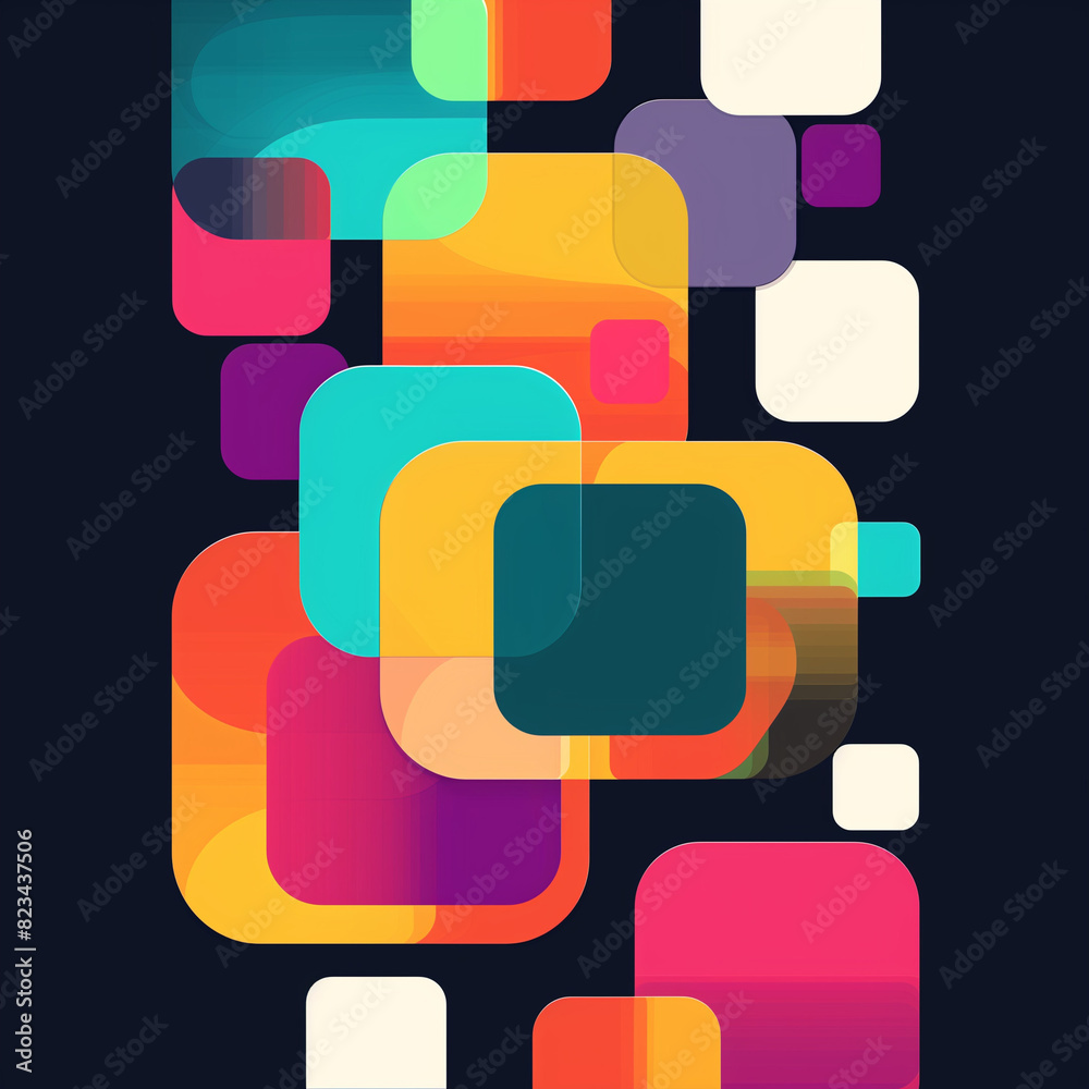 plik wektorowy, projekt, kwadrat, ilustracja, barwnie, barwa, deseń ...