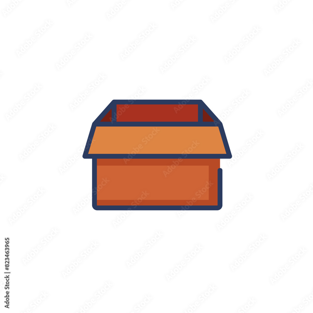 Empty open box line icon. Container, parcel, sending isolated outline ...