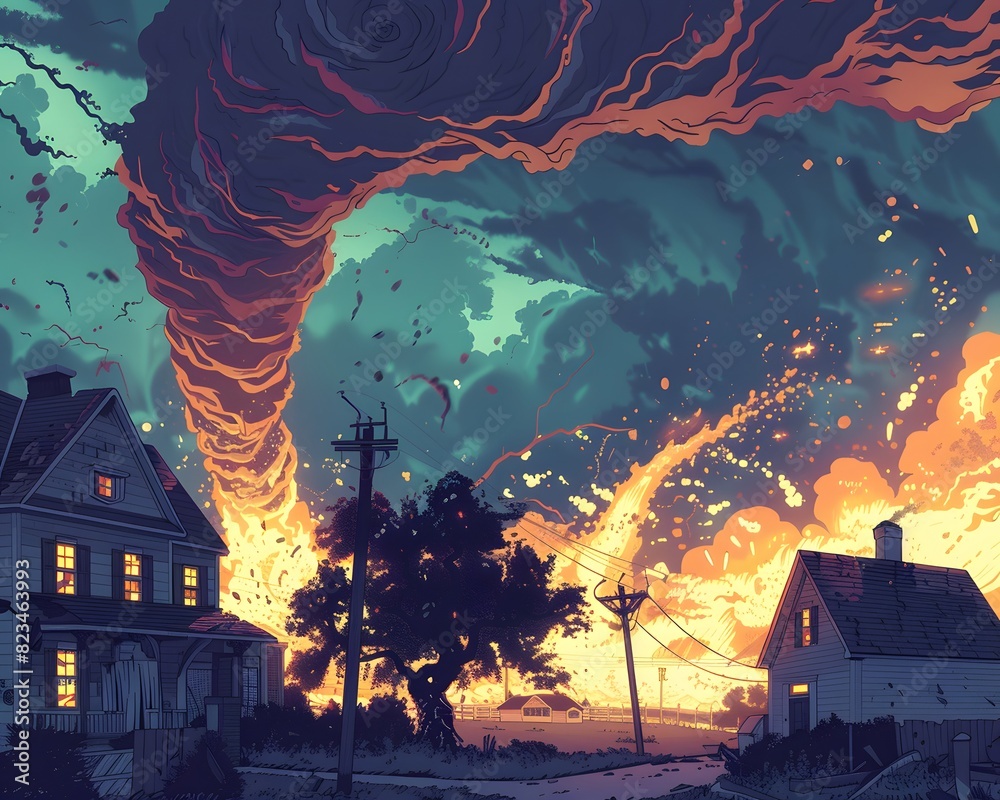 Illustrated of Tornado-induced wind damage and hurricane safety ...