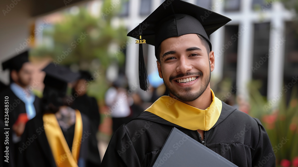 portrait photography of fresh college graduate hispanic young man ...