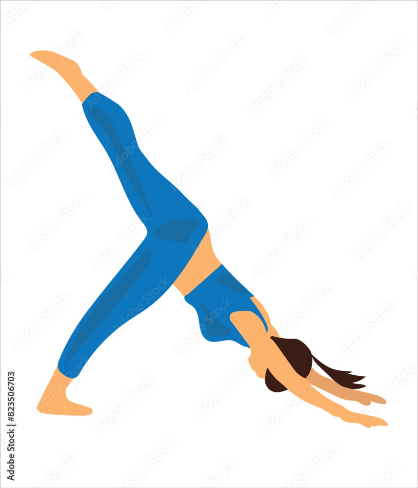 Yoga poses vector illustration. Yoga poses vector set. Hand drawing ...