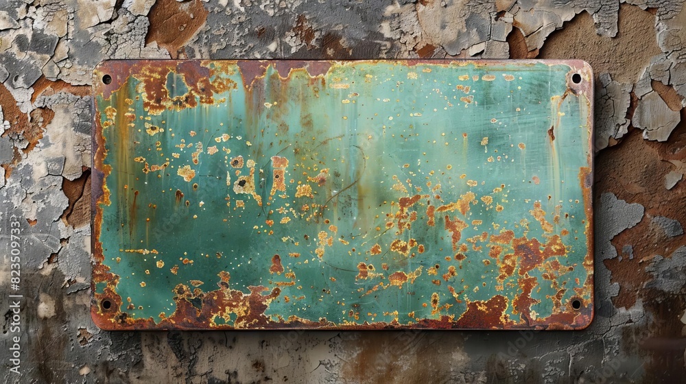 vintage enamel sign on rusty metal background weathered antique signage ...