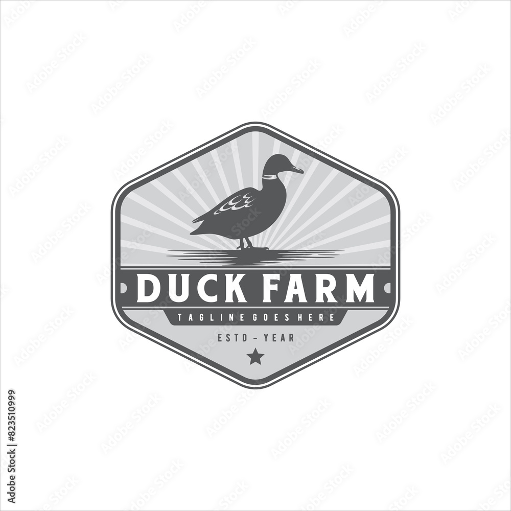 Duck Farm Logo Design Vector Image Stock Vector | Adobe Stock