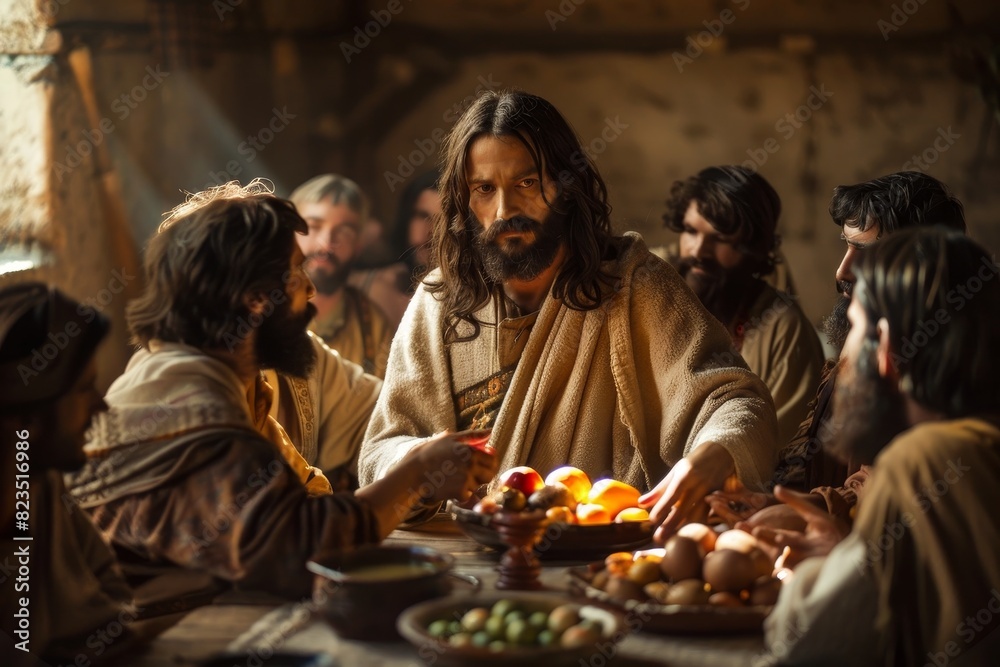 Jesus Teaching His Disciples During The Last Supper - Religious Art ...
