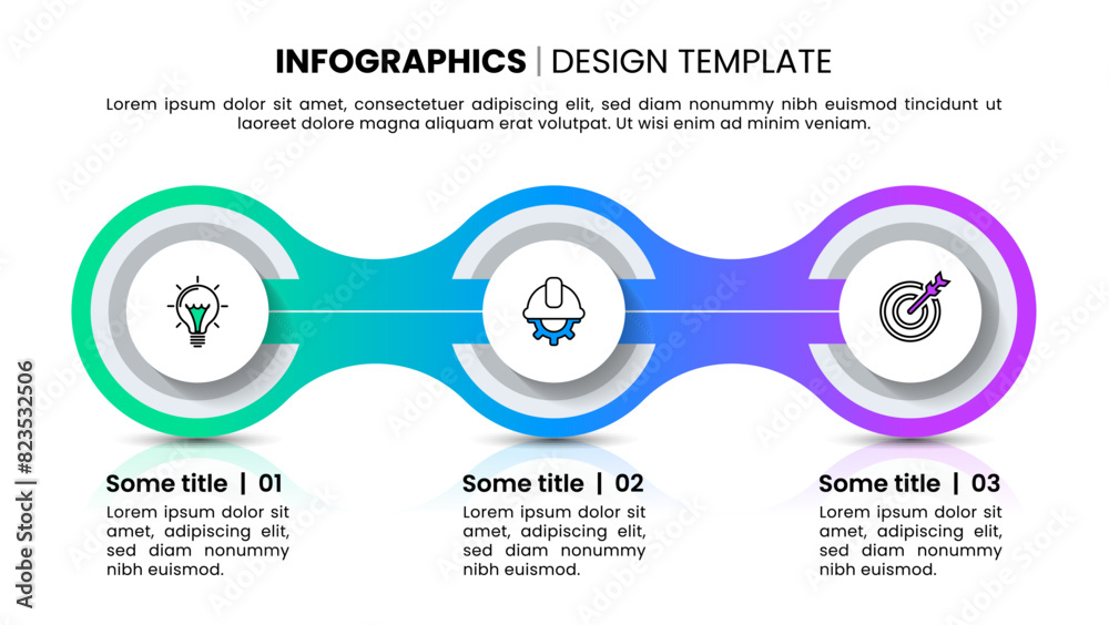 Infographic template. 3 connected circles with icons Stock Vector ...