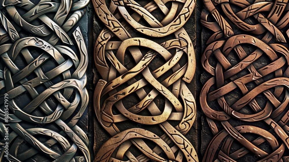 66. Celtic knotwork designs incorporating durian motifs, with intricate ...