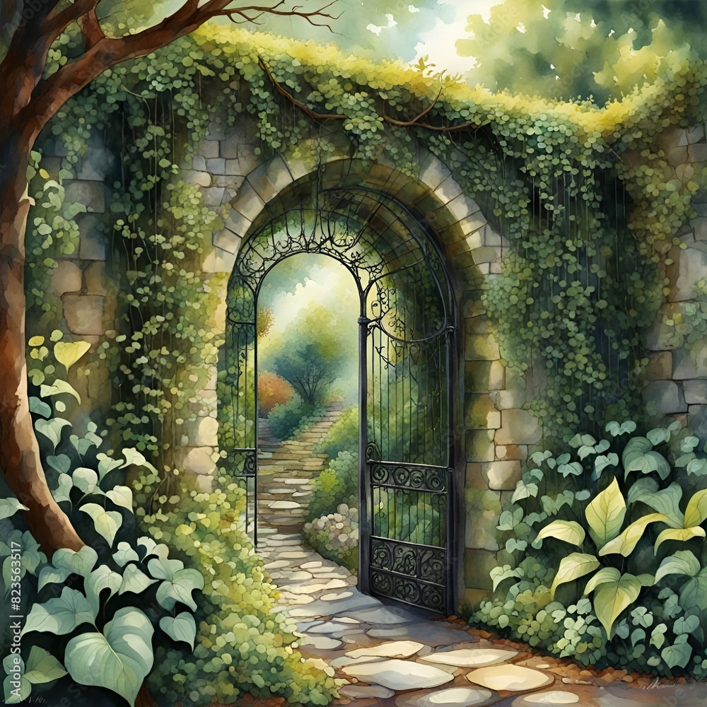 Secret Garden: A hidden corner of a garden with exotic plants and ...