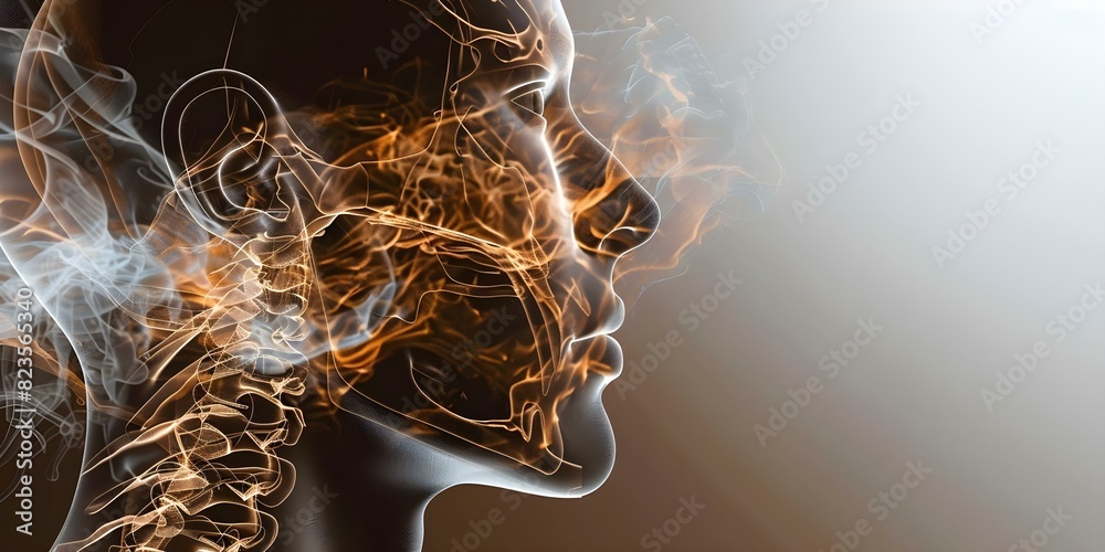 Illustration of an allergic reaction to allergens triggering an immune ...