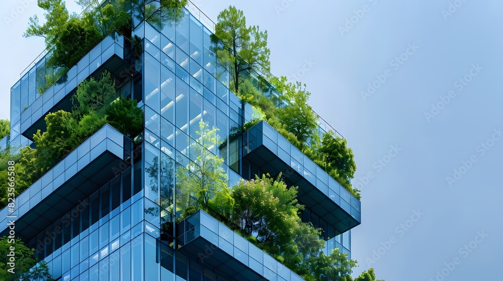 Sustainable green building. Energy efficient building. Sustainable ...