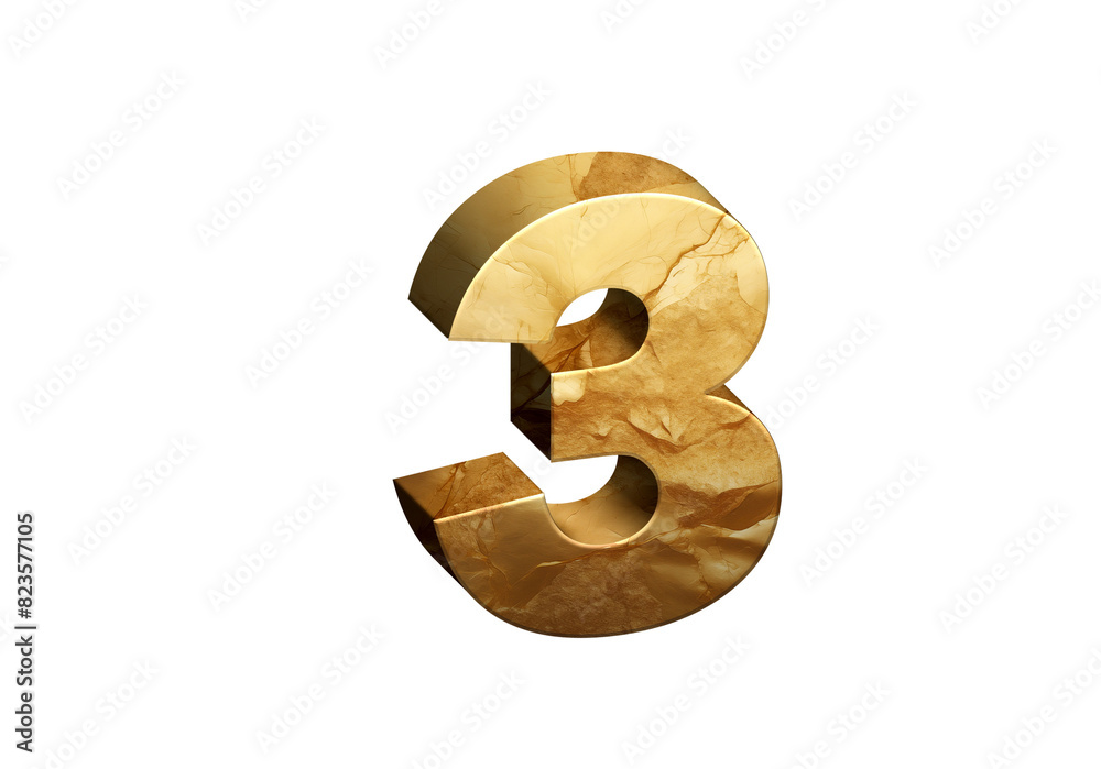 3d Gold Numbers, Alphabet Number Three made of Golden material, high ...