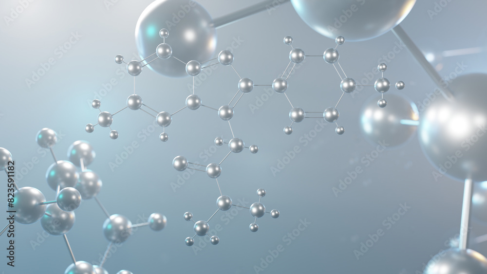 zolpidem molecular structure, 3d model molecule, anxiolytics ...