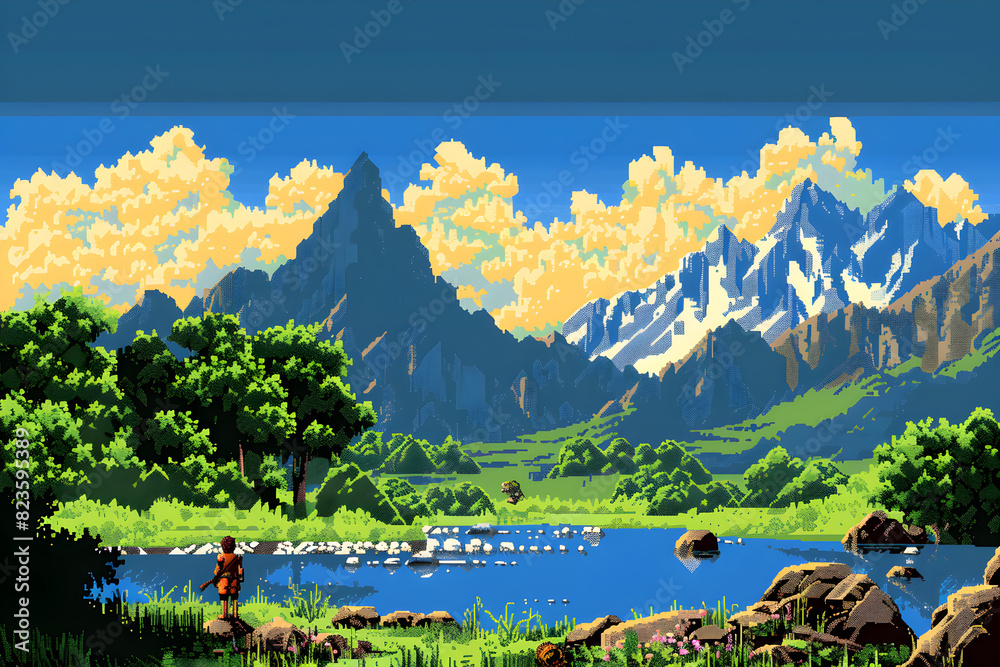Retro Nostalgia: ZX Spectrum Pixel Art Gaming Scene Portrayed Vividly ...