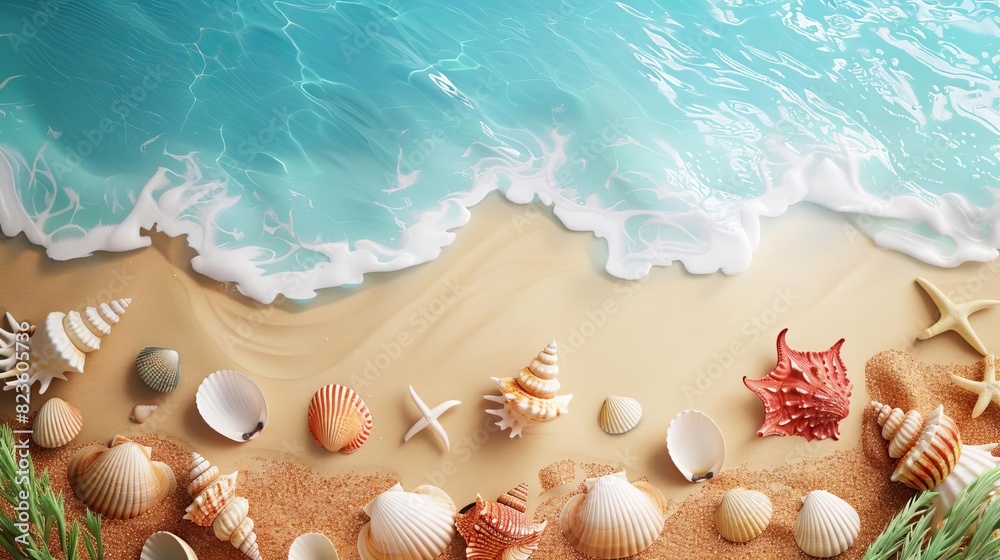 summer activities going to the beach discovery flat design top view ...